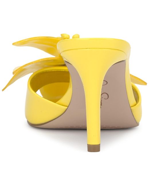 Jessica Simpson Percia Flower High-heel Dress Mules in Yellow | Lyst