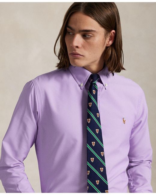 Polo Ralph Lauren Classic-fit Performance Oxford Shirt in Purple for Men | Lyst
