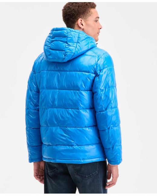 Michael Kors Puffer Jacket in Blue for Men | Lyst