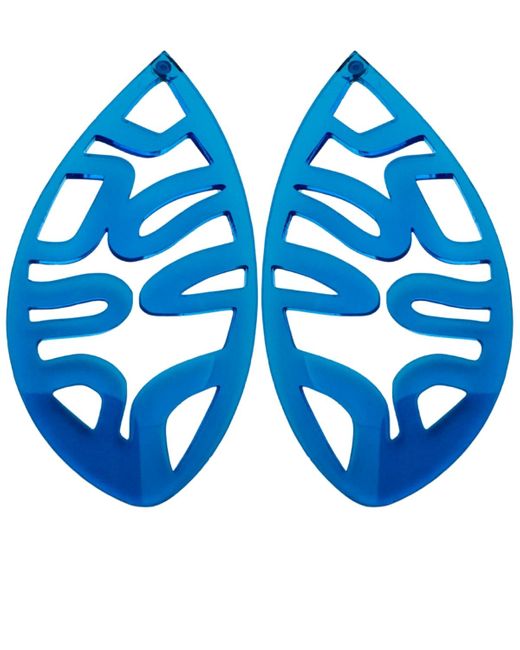 Swanky Designs Cutout Studs in Blue | Lyst