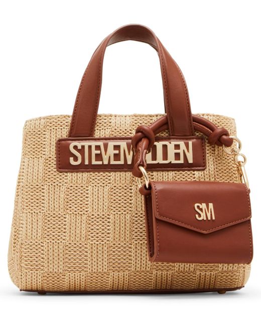 Steve Madden Bflores Raffia Mini Tote in Brown | Lyst