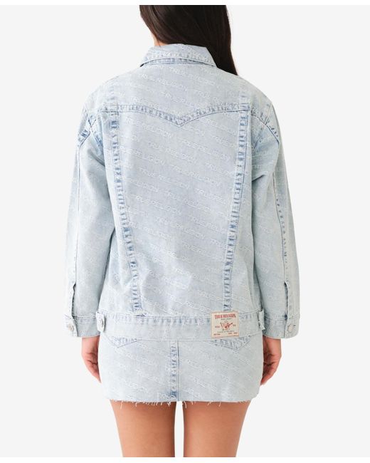 True Religion Oversized Monogram Jimmy Jacket in Blue | Lyst