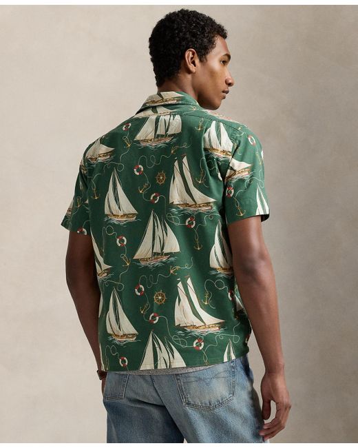 Polo Ralph Lauren Classic-fit Sailboat Oxford Camp Shirt in Green for Men | Lyst
