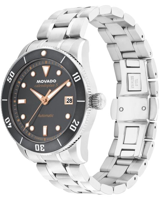 Movado Calendoplan S Swiss Automatic Stainless-steel Watch in Gray for ...