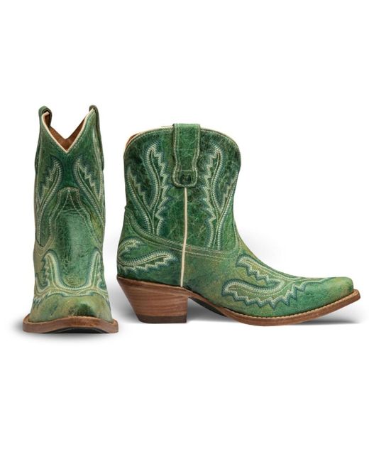 Buck & Brana Eleanor Leather Cowgirl Boots in Green | Lyst