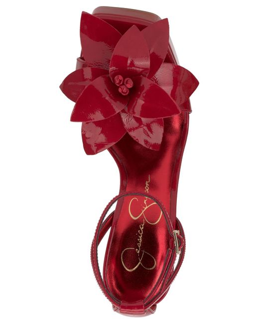 Jessica Simpson Camise Flower Platform Sandals in Red | Lyst