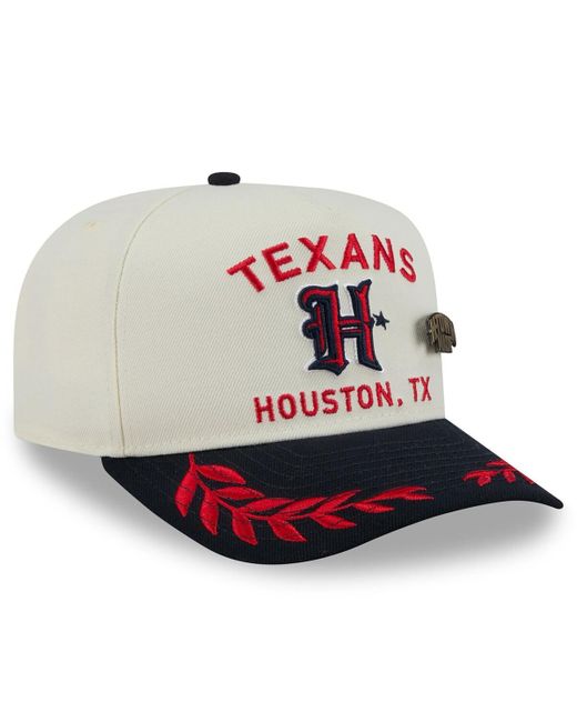 KTZ Cream/navy Houston Texans 2025 Nfl Draft A-frame 59fifty Fitted Hat ...