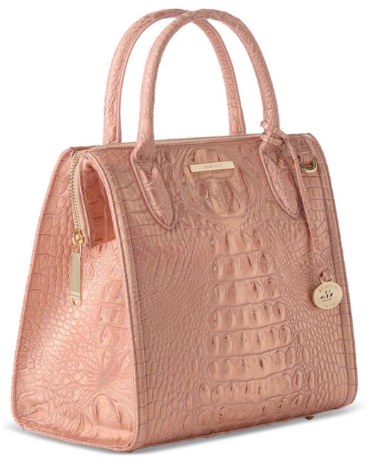 Brahmin Caroline Melbourne Small Leather Satchel in Pink | Lyst
