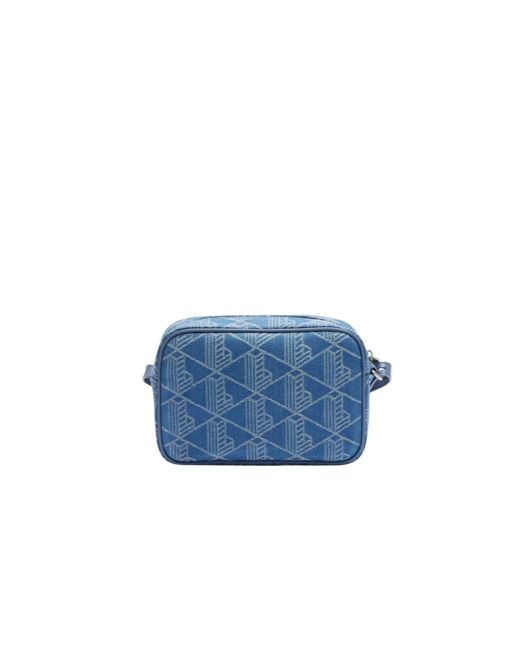 Lacoste Monogram Small Crossover Bag in Blue | Lyst