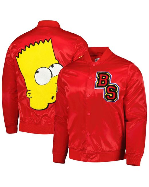 FREEZE MAX The Simpsons Bart Simpson Satin Full-snap Jacket in Red for ...