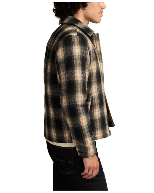 Lucky Brand Plaid Long-sleeve Jacket in Black for Men | Lyst