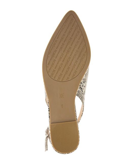 BCBGeneration Valerie Studded Slingback Pointed-toe Flats in White | Lyst