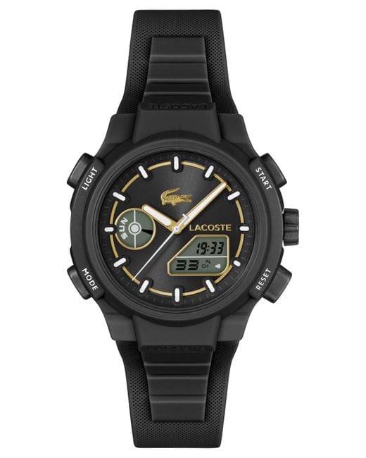 Lacoste Lc33 Silicone Strap Watch in Black | Lyst
