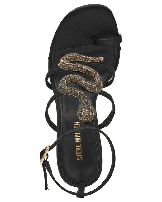 Steve Madden Python Embellished T-strap Stiletto Heel Dress Sandals in ...