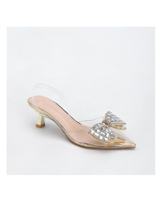 BERNESS Maxi88 Clear Upper Kitten Heels in White | Lyst