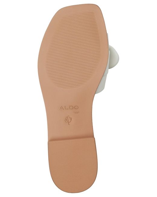 ALDO Lavinia Knot-trim Slide Flat Sandals in White | Lyst