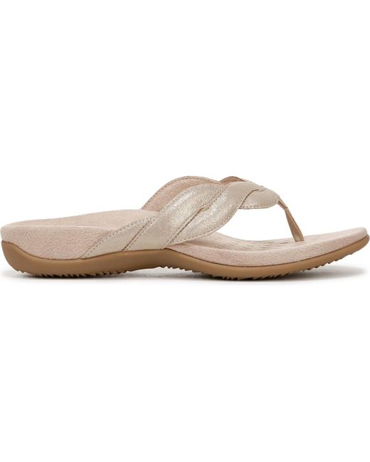 Vionic Bella Braid Thong Sandals in White | Lyst