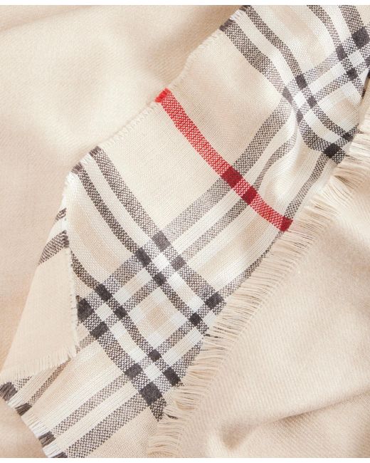 Fraas Solid Plaid Ruana Wrap in Natural | Lyst