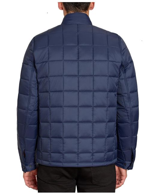 Sam Edelman Box-quilted Full-zip Puffer Jacket in Blue for Men | Lyst