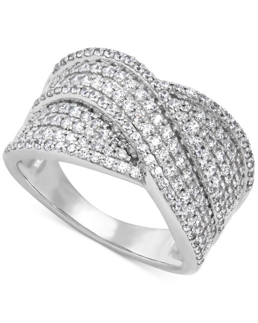 Macy's Diamond Multirow Crossover Statement Band (1 Ct. T.w. in ...