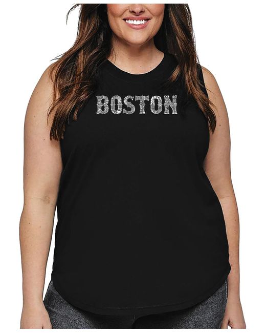 LA Pop Art Plus Size Boston Neighborhoods Word Art Tank Top in Black | Lyst