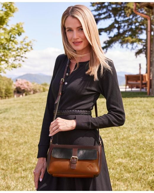Patricia Nash Maisie Small Leather Crossbody in Black | Lyst