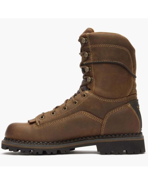 Georgia Boot Amp Lt Low Heel Logger Waterproof Work Boot in Brown for ...