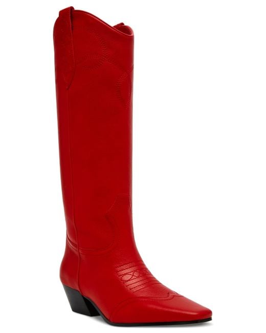 Steve Madden Dollie Tall Western Boots in Red | Lyst