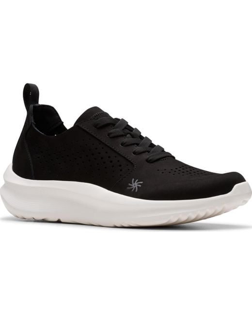 Clarks Cloud Steppers Solevana Style Laceup Sneakers in Black | Lyst