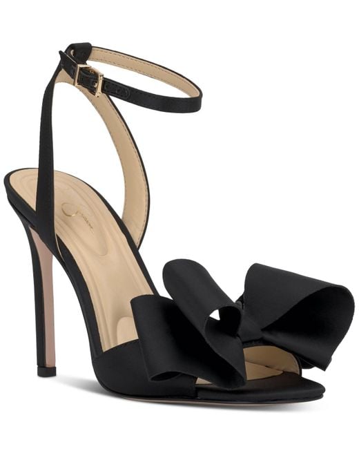 Jessica Simpson Olivine Bow High-heel Stiletto Dress Sandals in Black ...