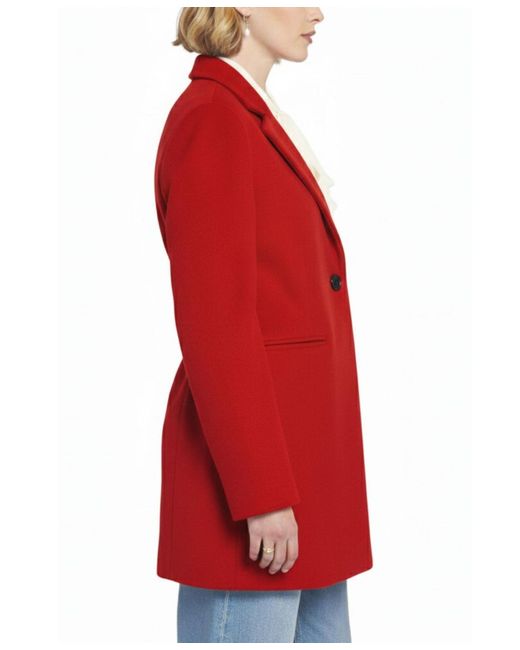 Elle Collection Melton Coat in Red | Lyst