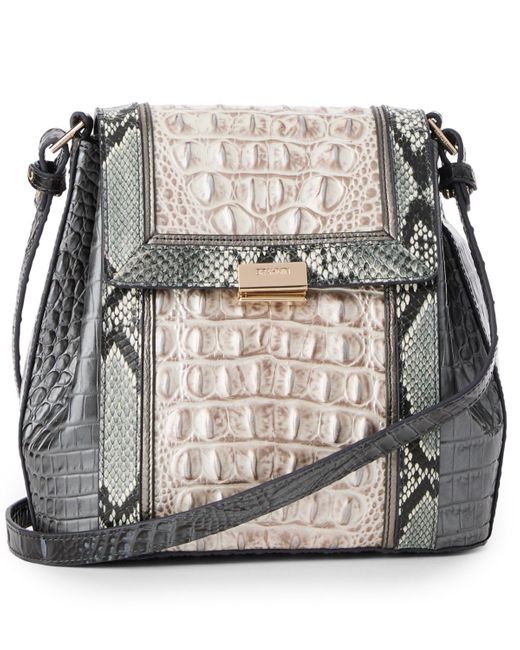 Brahmin Margo Textured Small Crossbody Bag in Gray | Lyst