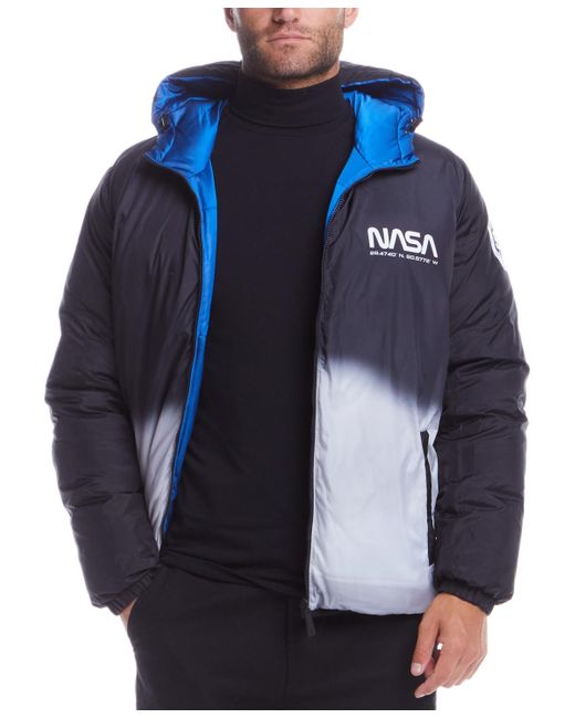 Space One Nasa Inspired Reversible Puffer Jacket in Blue for Men | Lyst