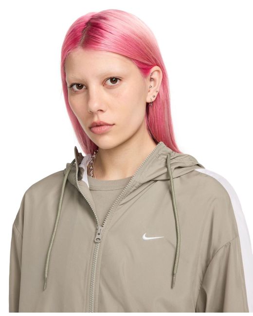 Nike Sportswear Classic Zip-front Hooded Jacket in Gray | Lyst