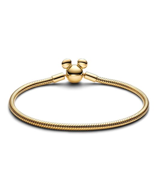 PANDORA Disney Mickey Mouse Clasp Moments Snake Chain Bracelet in ...