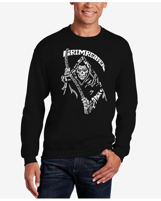 LA Pop Art Grim Reaper Word Art Crewneck Sweatshirt in Black for Men | Lyst