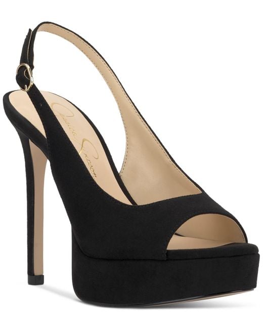 Jessica Simpson Sibilla Slingback Platform Stiletto Pumps in Black | Lyst