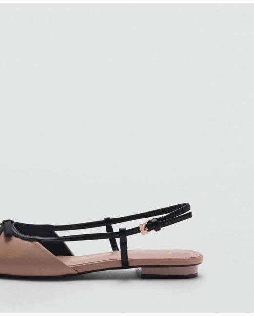Mango Sling Back Ballerina Shoes in Natural | Lyst