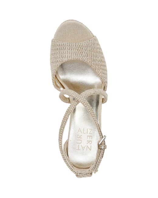 Naturalizer Melody Platform Peep Toe Dress Sandals in Metallic | Lyst