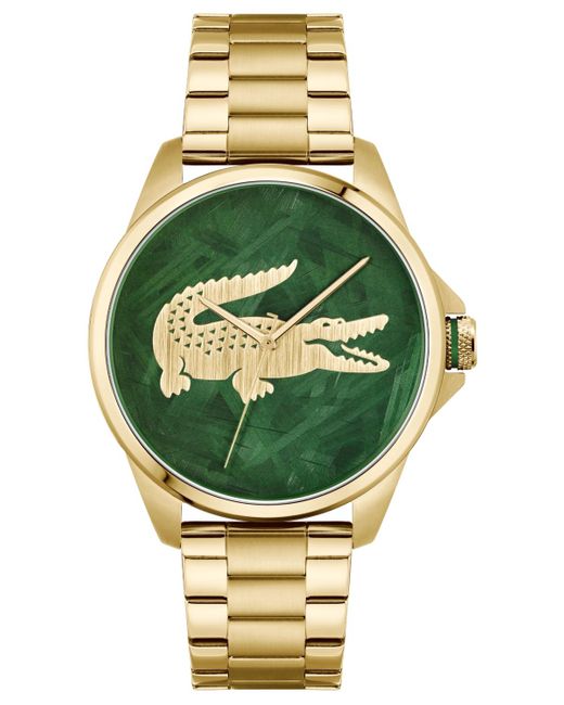 Lacoste Le Croc Tone Stainless Steel Bracelet Watch in Green for Men | Lyst
