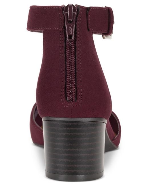 Style & Co. Alinaa Two Piece Stacked Heel Dress Pumps in Red | Lyst