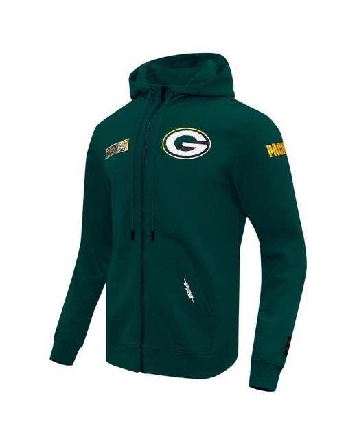 Pro Standard Bay Packers Split Logo Double Knit Full-zip Hoodie in ...