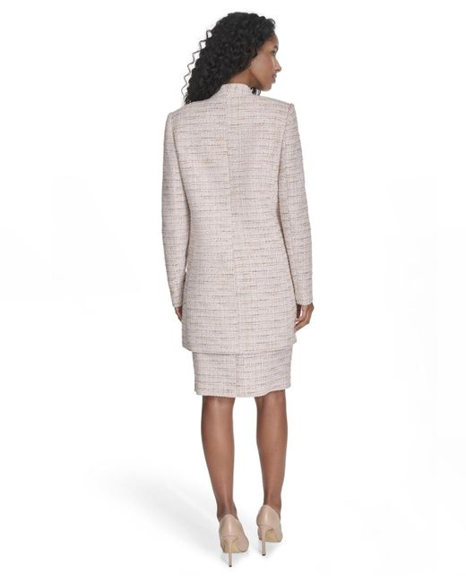 Calvin Klein Petite Tweed Open-front Topper Jacket in White | Lyst