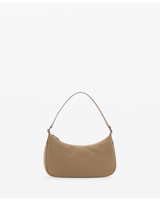 Mango Nylon Shoulder Bag in White | Lyst