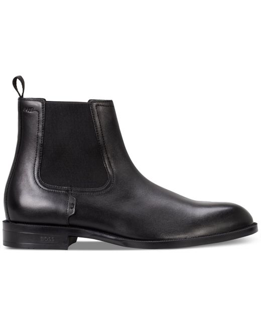 BOSS Tayil Leather Chelsea Boot in Black for Men | Lyst