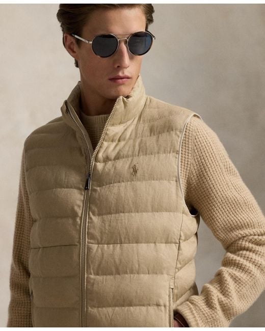 Polo Ralph Lauren The Colden Linen Vest in Natural for Men | Lyst