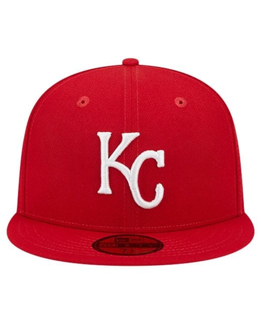 KTZ Kansas City Royals Logo 59fifty Fitted Hat in Red for Men | Lyst