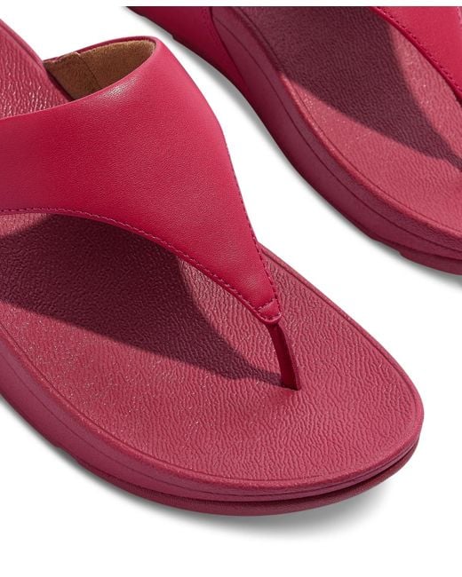 Fitflop Lulu Leather Toe-thongs Sandals in Red | Lyst
