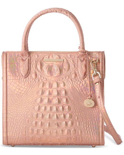 Brahmin Caroline Melbourne Small Leather Satchel in Pink | Lyst