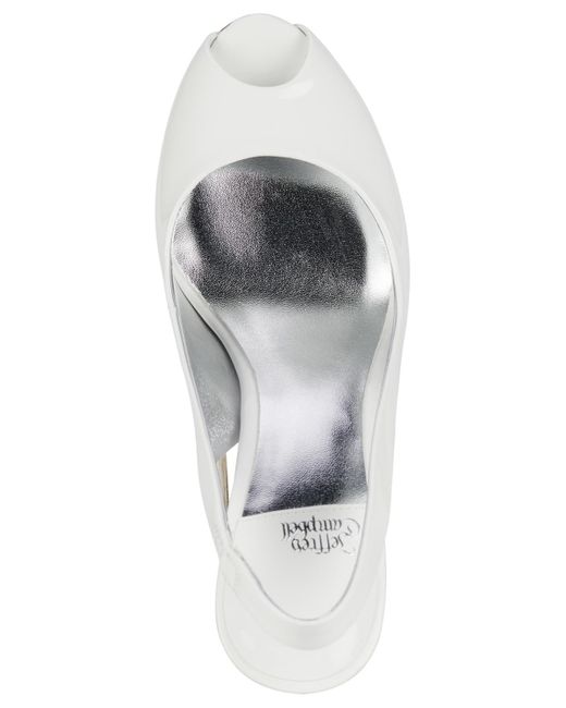 Jeffrey Campbell Charis Peep-toe Slingback Pumps in White | Lyst